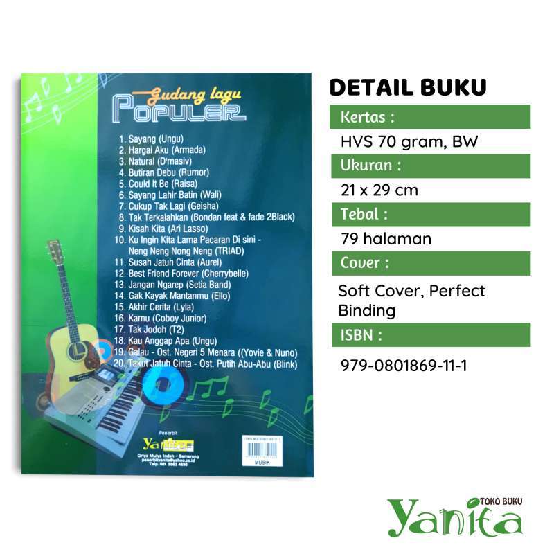 Jual Yanita Buku Musik Pop Indonesia Gudang Lagu Populer 10, 11, 12 ...