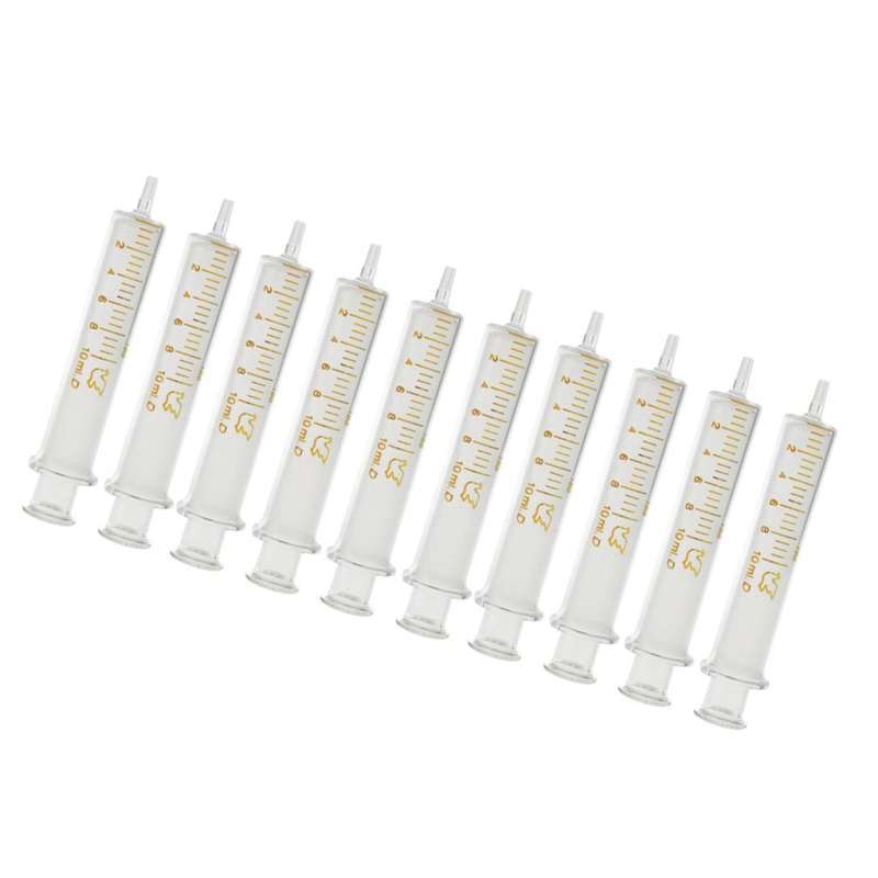 Promo 10PCS 10ml Glass Syringe Injector Lab Sampler Diameter Caliber ...