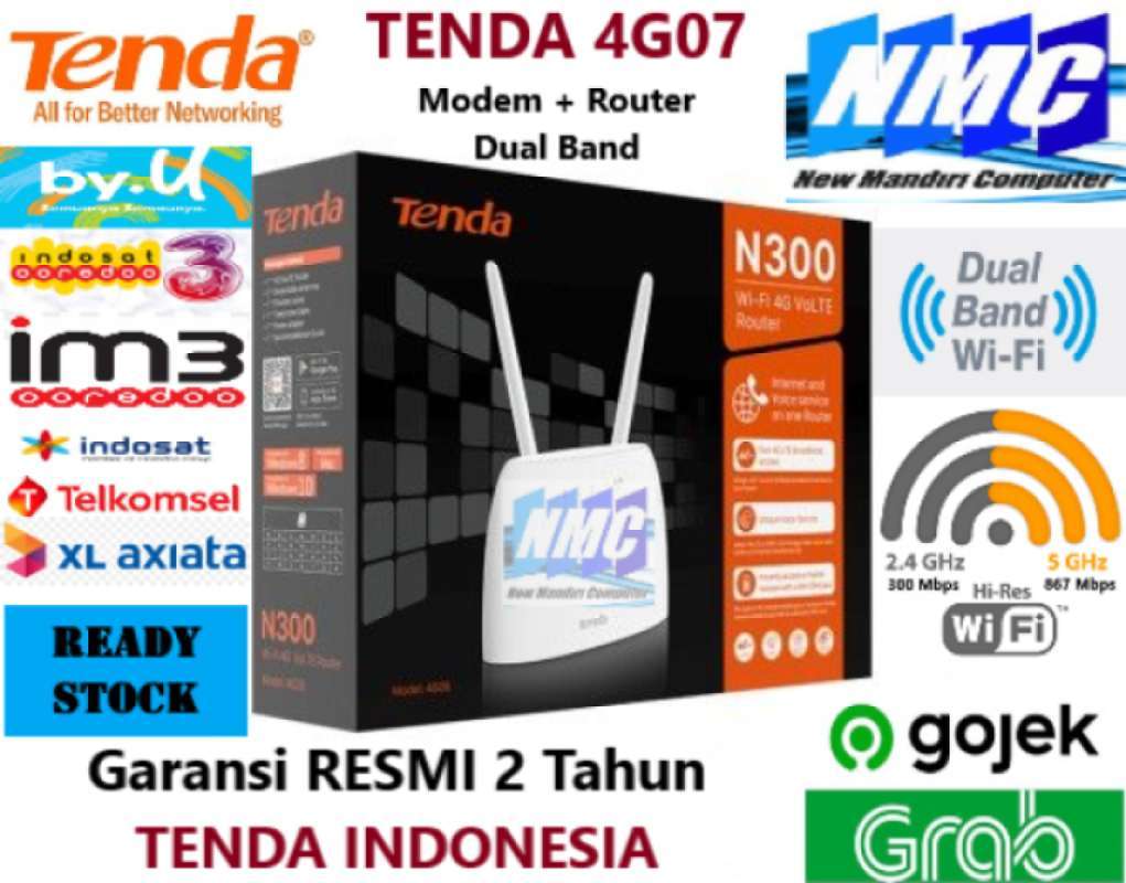 Jual Tenda 4g07 Router Ac1200 Modem Wifi 4g Lte Dual Band Simcard 4g-07 ...