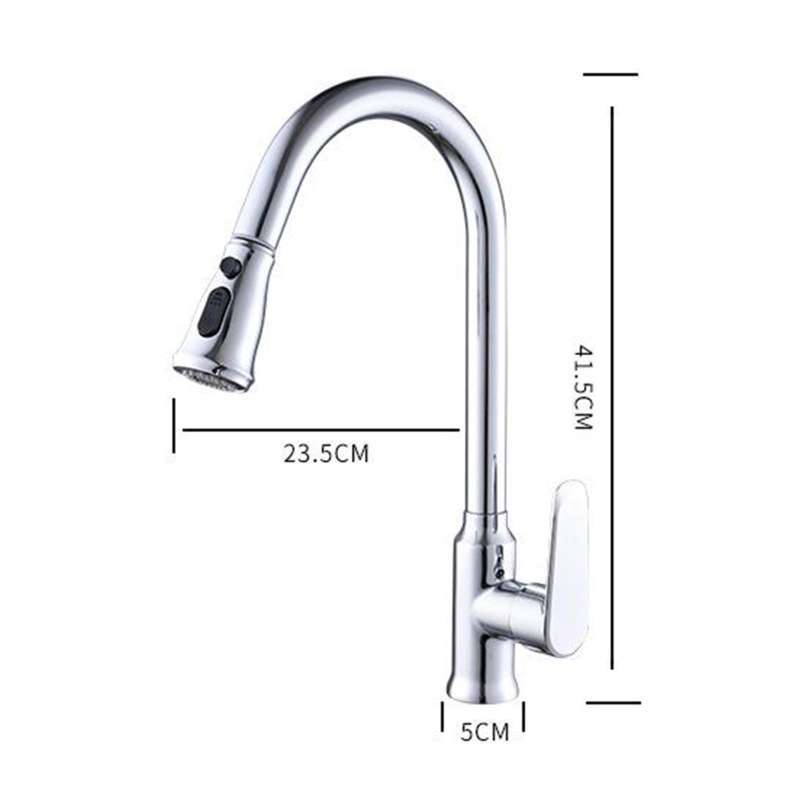 Jual Full Brass Pull Out Kitchen Sink Faucet With Sprayer Dual Mode ...