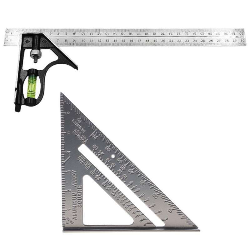 Jual 90 Degree Triangle Ruler Adjustable Engineers Combination Square ...