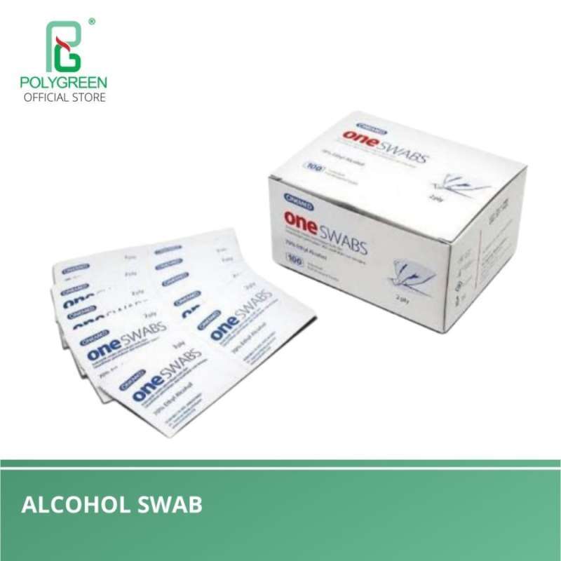Jual One Swab Kapas Alkohol 2ply Onemed Box 100pcs Di Seller Polygreen ...