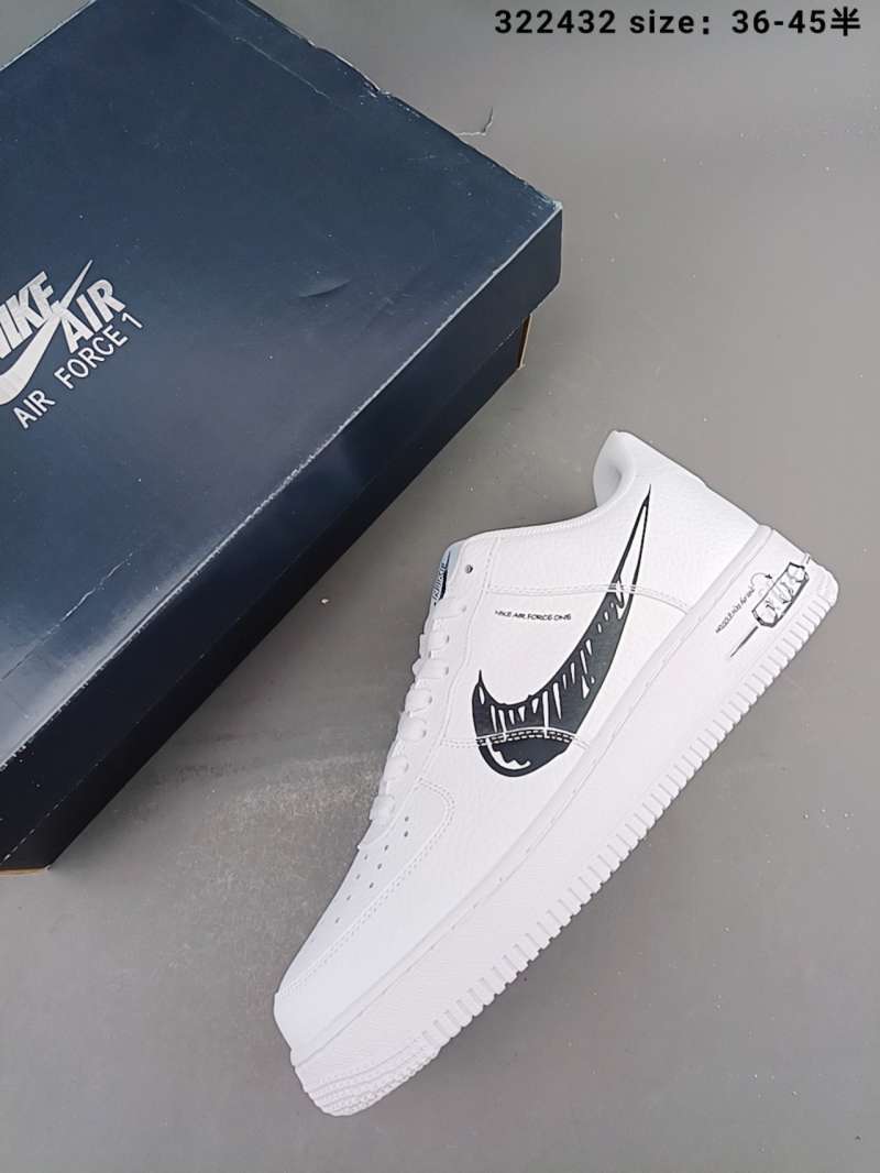 Jual NIKE AIR Force 1 AF1 white black manuscript graffiti NIKE AIR ...