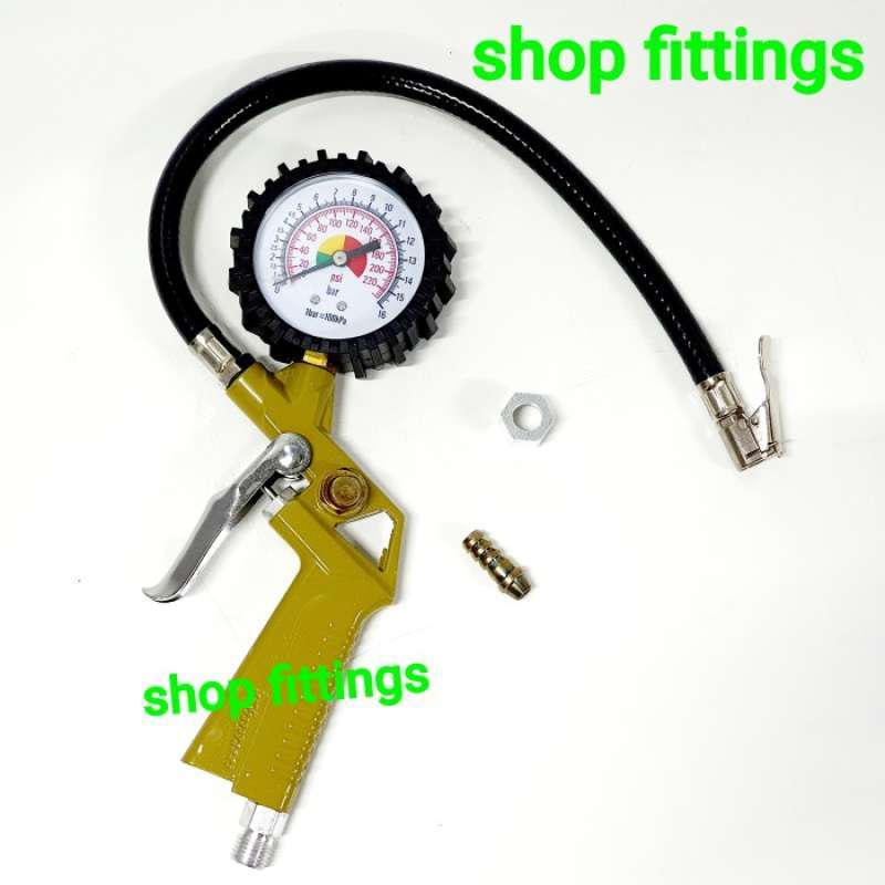 Jual Alat Isi Ukur Angin Ban 3 in 1 Tire Inflator Gun Pressure With ...