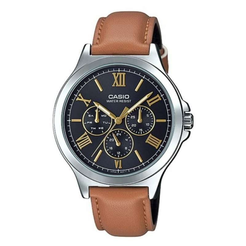 Promo Casio Analog Jam Tangan Pria Cokelat Kulit MTP-V300L-1A3 Original ...