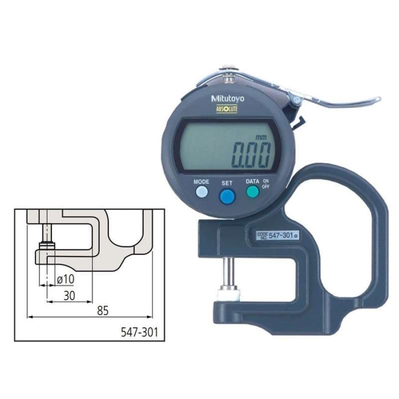 Jual MITUTOYO DIGITAL THICKNESS GAGES (547-301) RANGE : 0-10 mm (0.01mm) - Multicolor di Seller ...