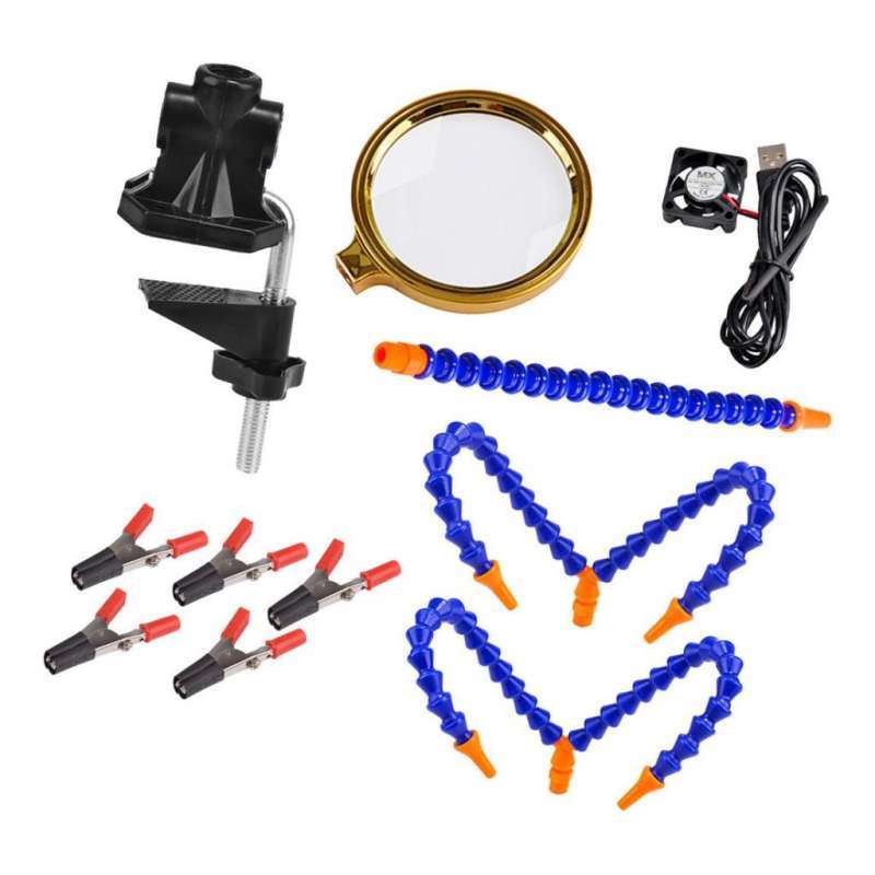 Jual Pack of 1 Multifunction Soldering Stand Desk Clamp Tool KIt Arms ...