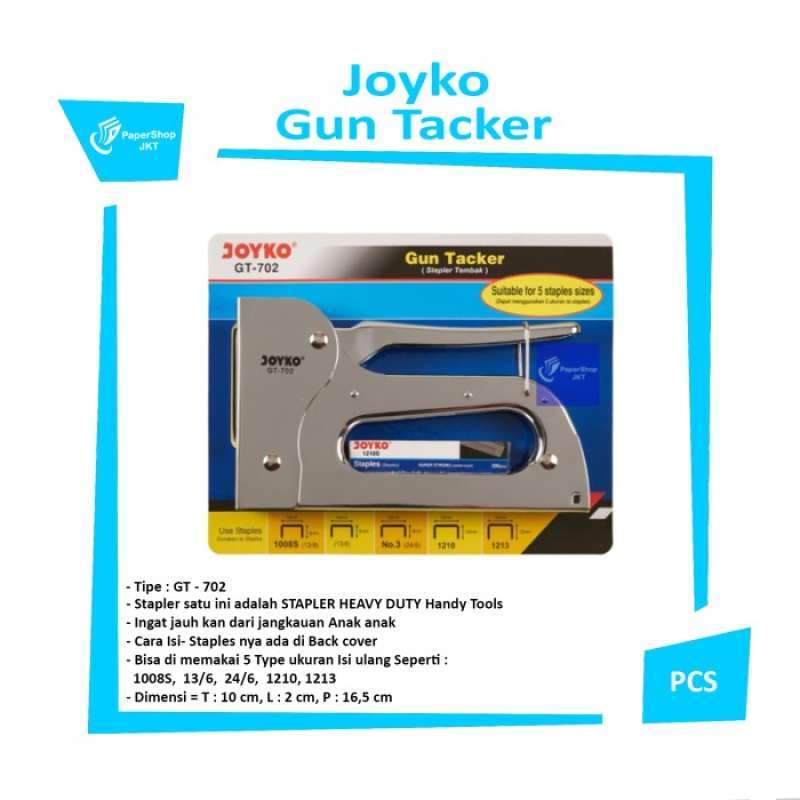 Jual Gratis Ongkir Joyko Gun Tacker Gt - 702 - Stapler Tembak [ 1 Pcs ...