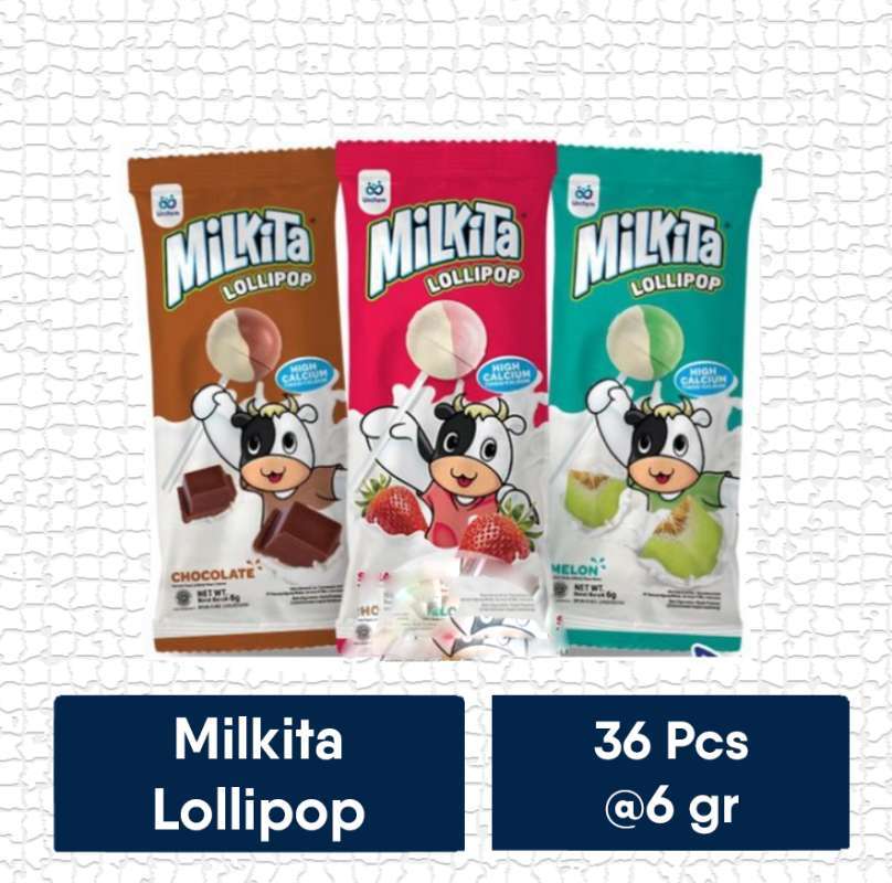 Jual Milkita Permen Susu Lollipop Aneka Rasa Tinggi Kalsium 1 Pak / 36 ...