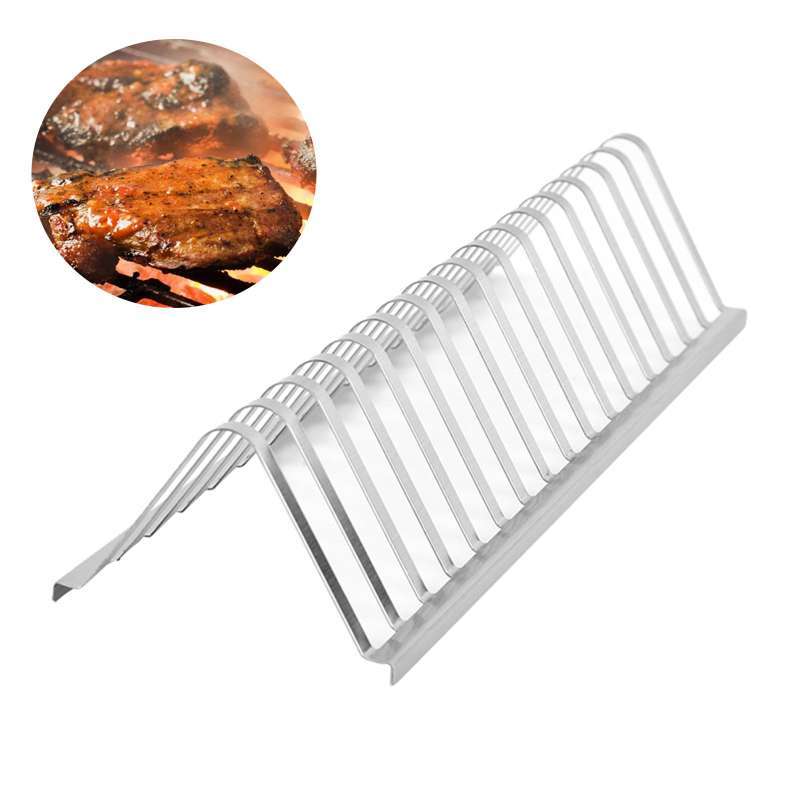 Jual Rib Holder Grill Roast Stand Bbq Meat Rack Non-stick Rib Roasting ...