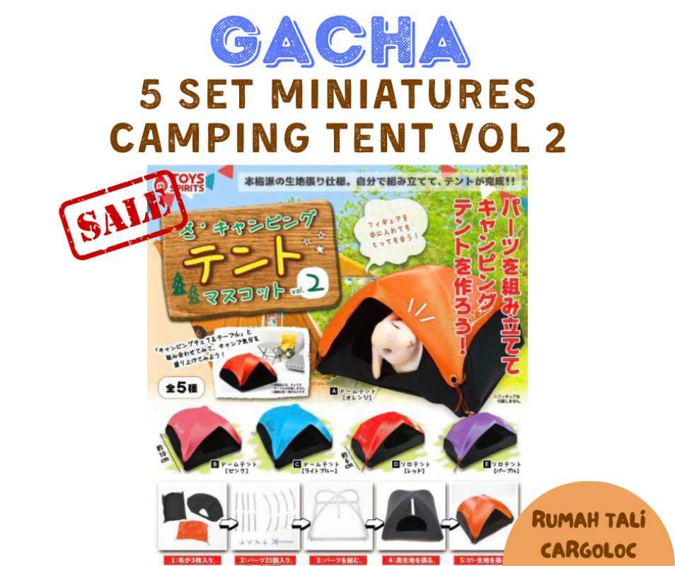 Jual Mainan Miniatur GACHA SET 5 MINI CAMPING TENT Vol 2 (JAPAN) di ...