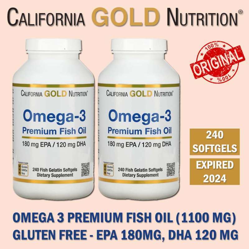 Jual California Gold Nutrition Omega 3 Premium Fish Oil 100 / 240 Fish ...