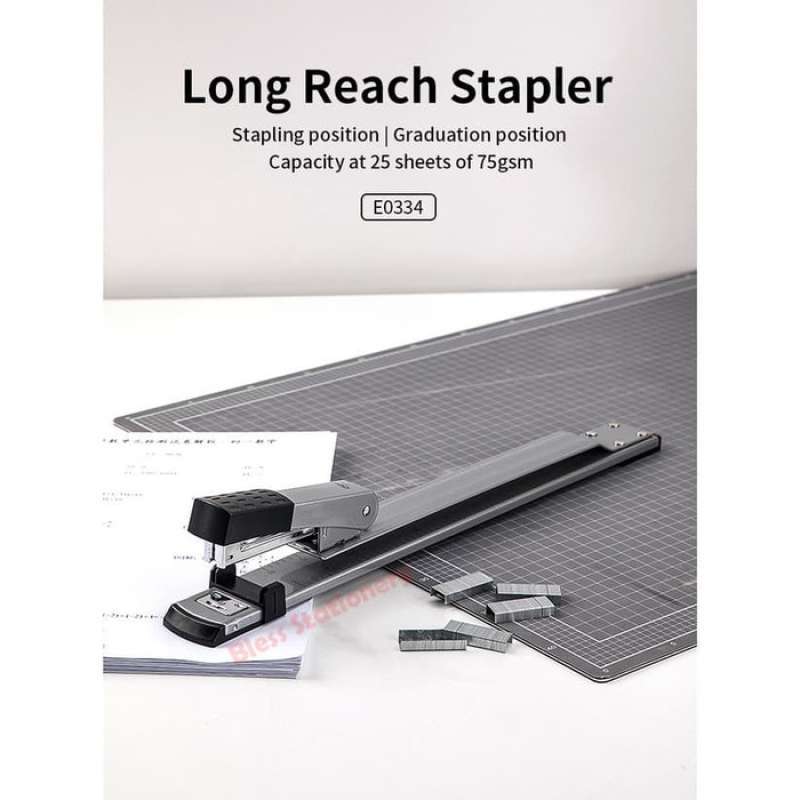 Jual Deli Stapler Jilid Buku Long Reach Metal Staples Jilid Tengah Di ...