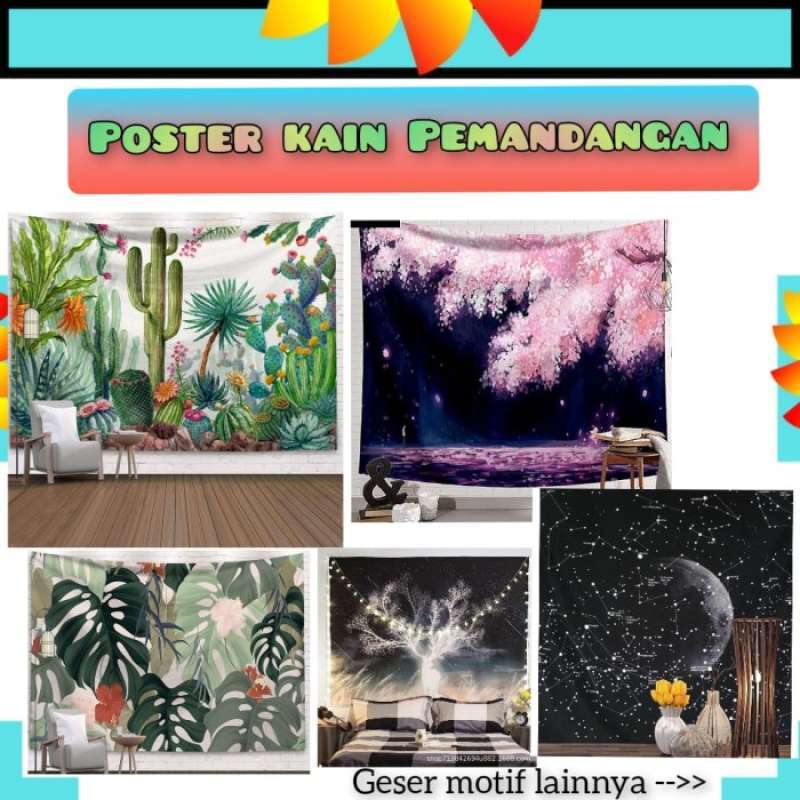 Jual Hiasan Dinding Poster Kain Background Foto Pemandangan Kota Peta ...