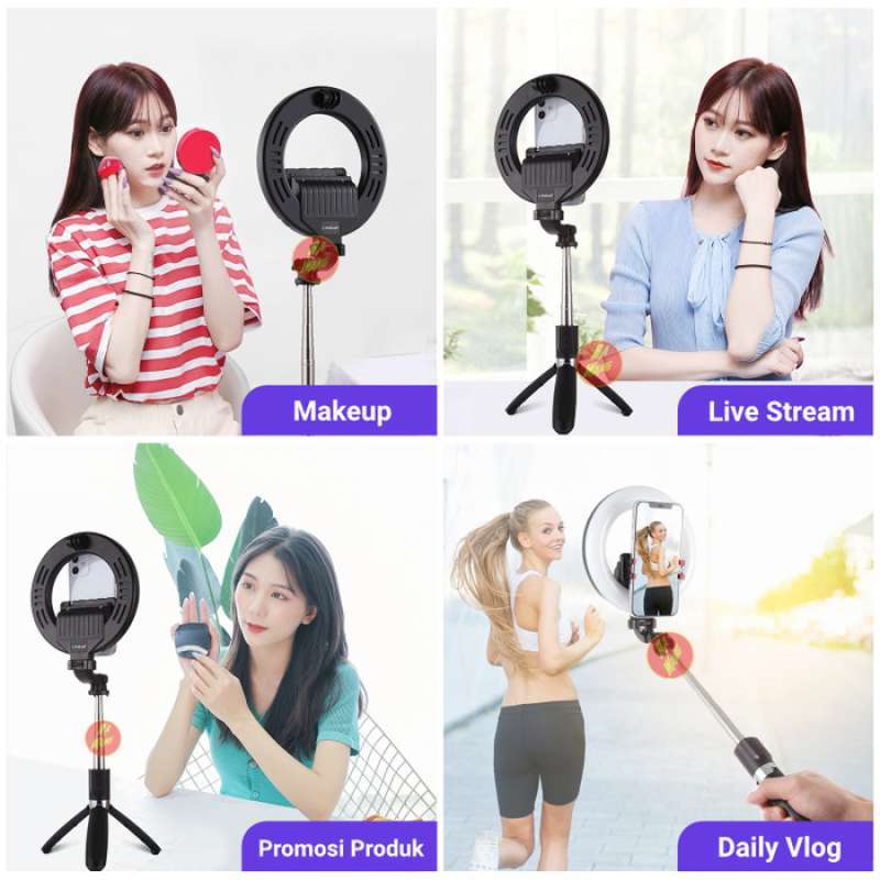 Jual PULUZ SELVIE LIVE BROADCAST WIRELESS LED RING LIGHT TONGSIS TRIPOD ...