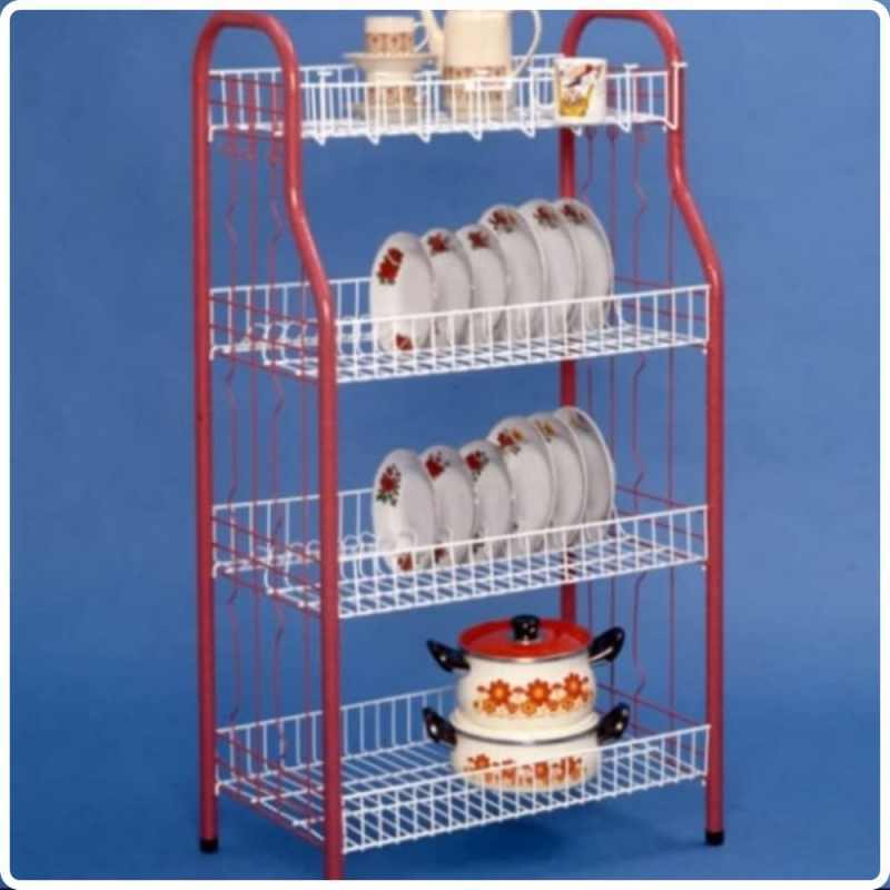 Jual Rak Piring Besi S 3 Naga Mas Biru,rak Piring Kaki 4 Susun Merek ...
