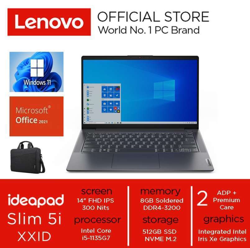 Jual Lenovo Ideapad Slim 5i Core I5 1135g7 8gb 512 Gb Ssd Iris Xe Windows 11 Ohs 2021 14 Fhd
