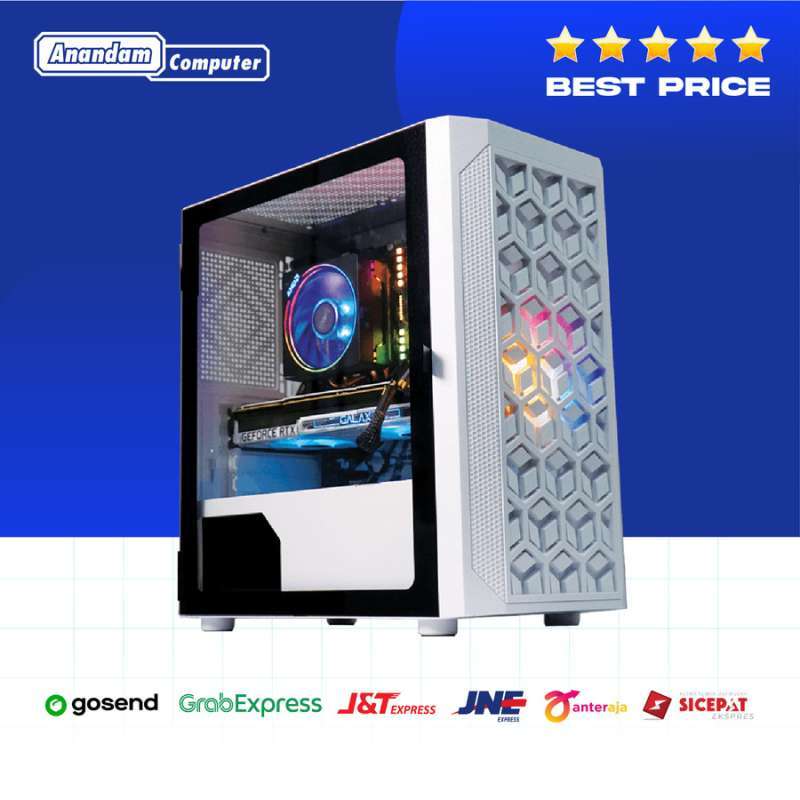 Jual Casing Cube Gaming CADIZ WHITE FREE 1 FAN RGB Rainbow PC Case ...