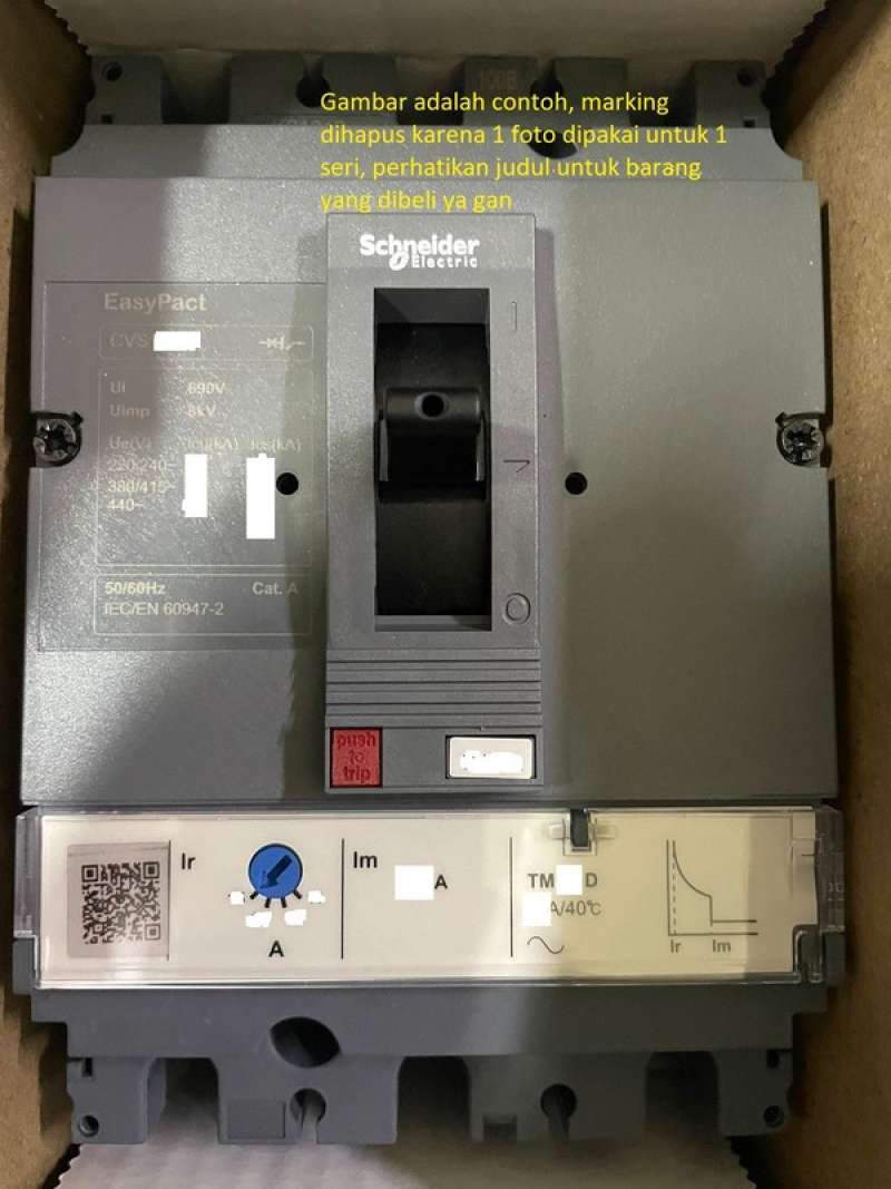 Jual SCHNEIDER MCCB 25KA CVS100B 3P 100A TMD LV510307 di Seller Berkah_ shop - Wanajaya, Kab ...