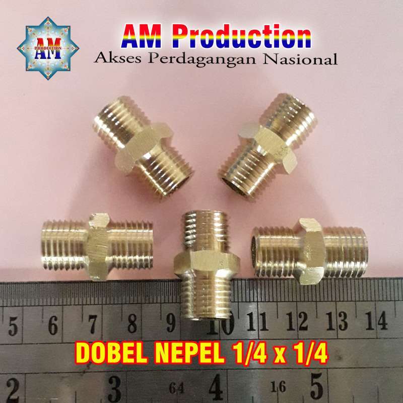 Jual Dobel Nepel 1/4x1/4, Double Neaple 1/4x1/4, Drat Luar , Logam Kuningan , Sambungan Pipa ...