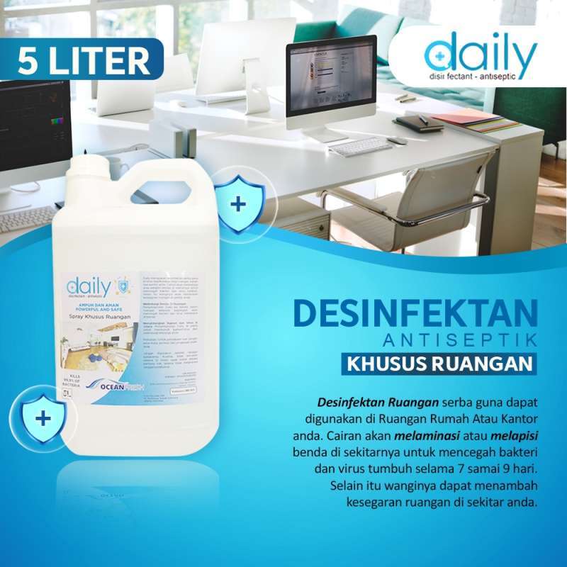 Jual Daily Desinfektan 5 Liter Izin KEMENKES Bebas Virus Covid 19 dan ...