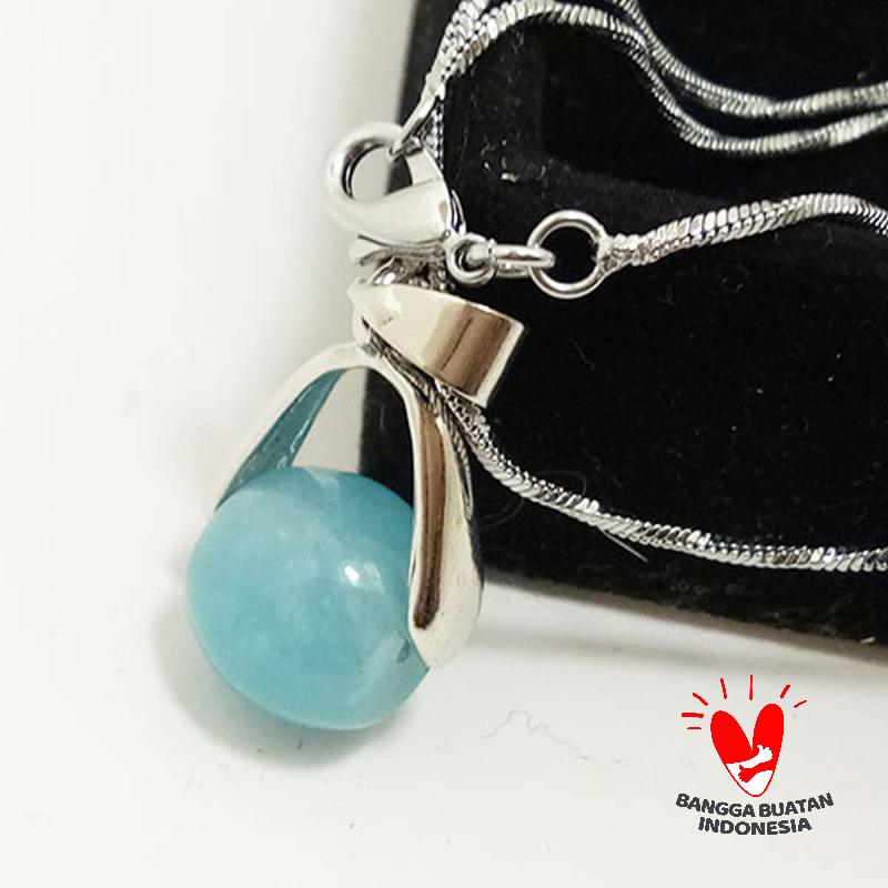 Promo Vee Liontin Batu Giok Biru Kalung Terapi Kesehatan Diskon 42% Di ...