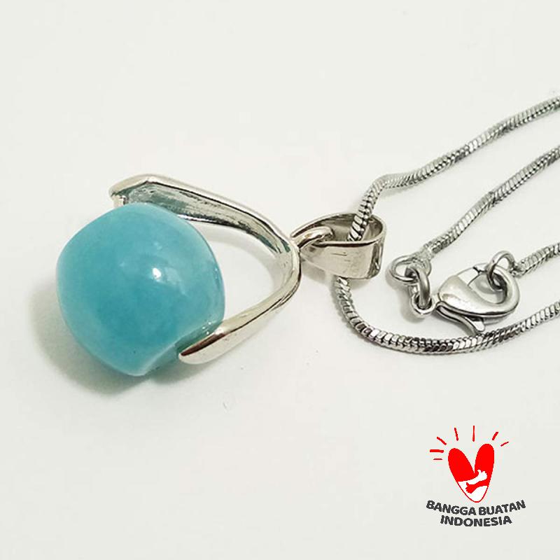 Promo Vee Liontin Batu Giok Biru Kalung Terapi Kesehatan Diskon 42% Di ...