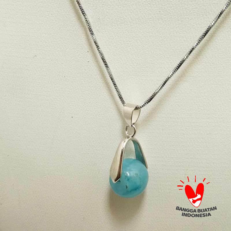 Promo Vee Liontin Batu Giok Biru Kalung Terapi Kesehatan Diskon 42% Di ...