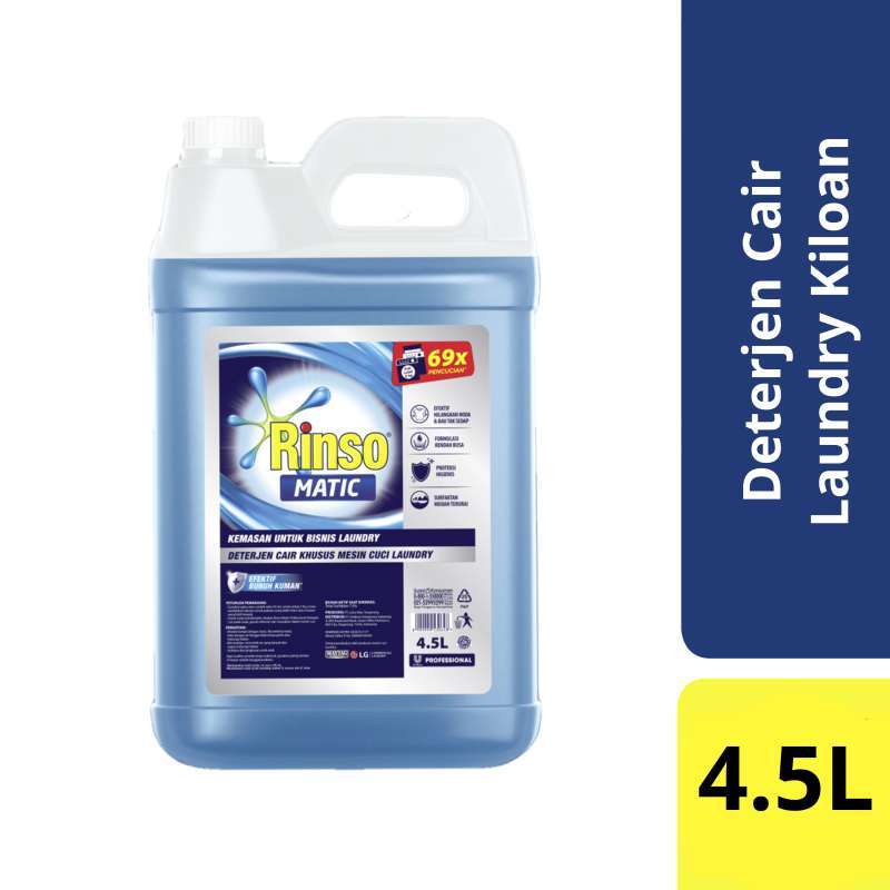 Jual Rinso Matic Professional Deterjen Laundry Kiloan Cair 4.5 L ...