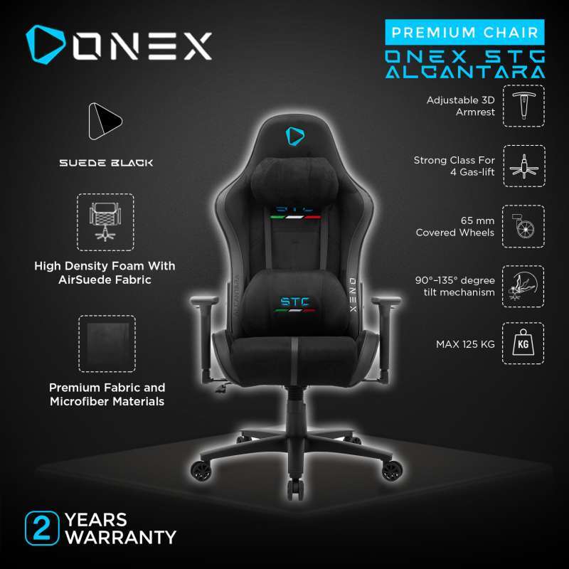 Promo Onex Stc Alcantara Series Gaming Chair - Black Diskon 21% Di ...