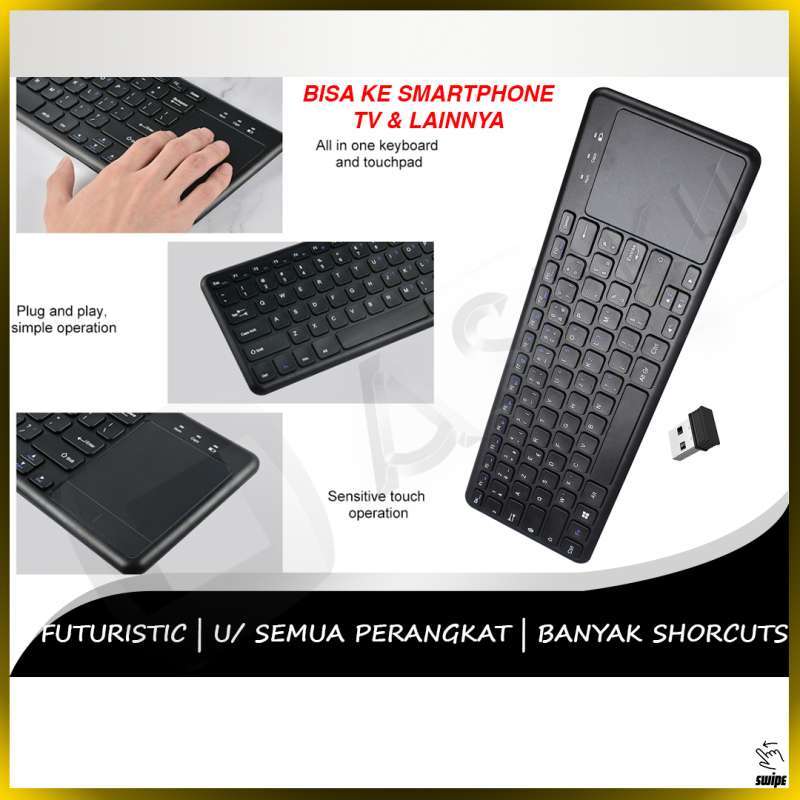 Promo Premium Wireless Keyboard Touchpad Komputer Laptop Mouse ...