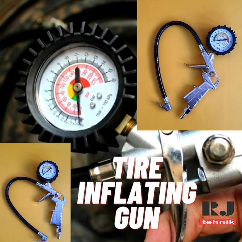 Jual Alat Pompa Isi Angin Ban + Ukur Tekanan Tire Inflating Gun Benz ...
