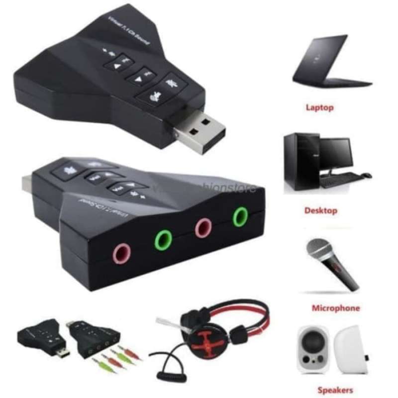 Jual DOUBLE SOUND CARD VIRTUAL 7.1 CHANNEL USB 2.0 AUDIO ADAPTER MICROPHONE di Seller kurmaid ...