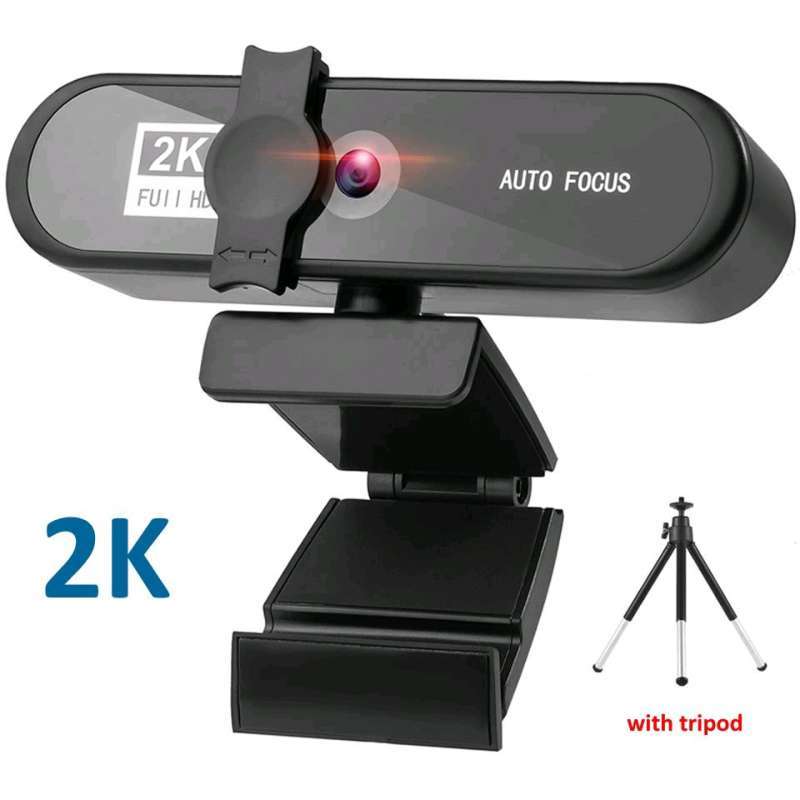 Promo Usb Webcam Autofocus Full HD 2K PC Laptop Camera Video Call Zoom ...