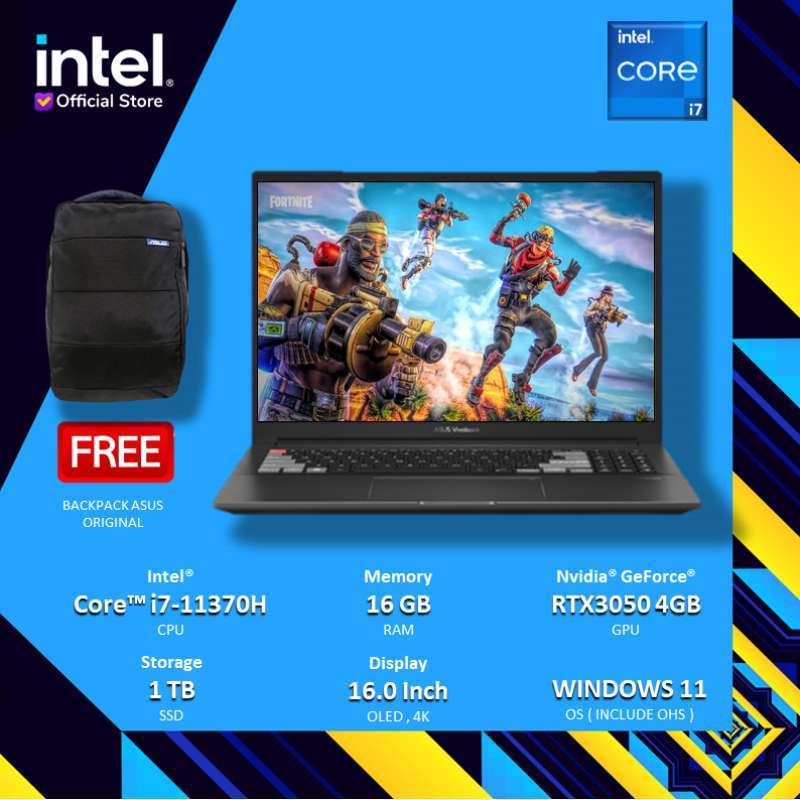 Jual ASUS N7600PC CI7-11370H/16GB/1TB/RTX3050/16.0 OLED/WIN11+OHS2021 ...