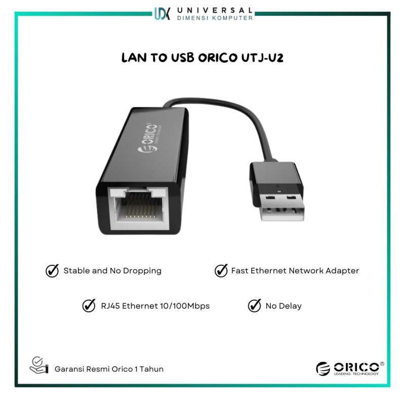 Jual LAN TO USB ORICO UTJ-U2 USB 2.0 Fast Ethernet Network Adapter di ...