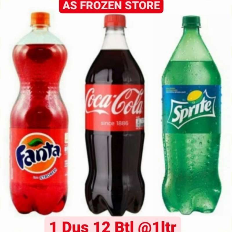 Jual Fanta / Coca Cola Original / Sprite Botol 1 Liter 1 Dus isi 12 Btl - Coca Cola di Seller AS ...
