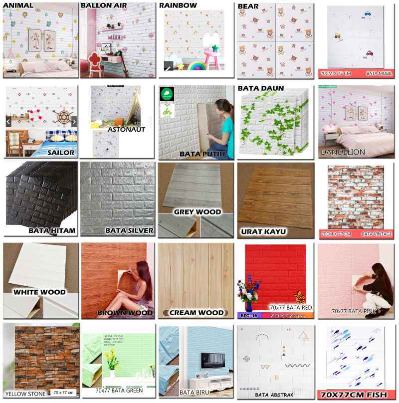 Promo SAMHEZ Wallpaper Foam 3D Bata Putih White Brick Panel SPONS WALL ...