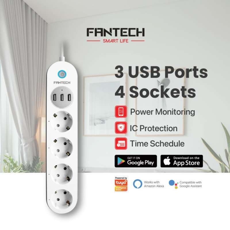 Jual FANTECH Smart Life Power Strip Colokan Stop Kontak Wifi - SPS0101FANTECH Smart Life Power ...