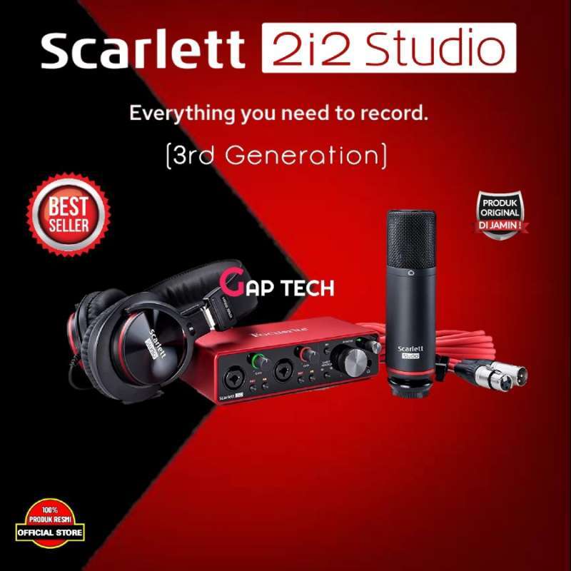 Jual Focusrite Scarlett 2i2 Studio Usb Audio Interface Recording ...