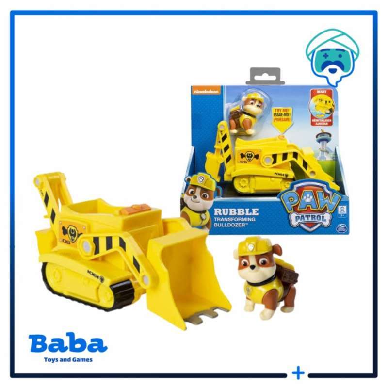 Jual Paw Patrol Rubble's Rubble Transforming Bulldozer Figure Set ...