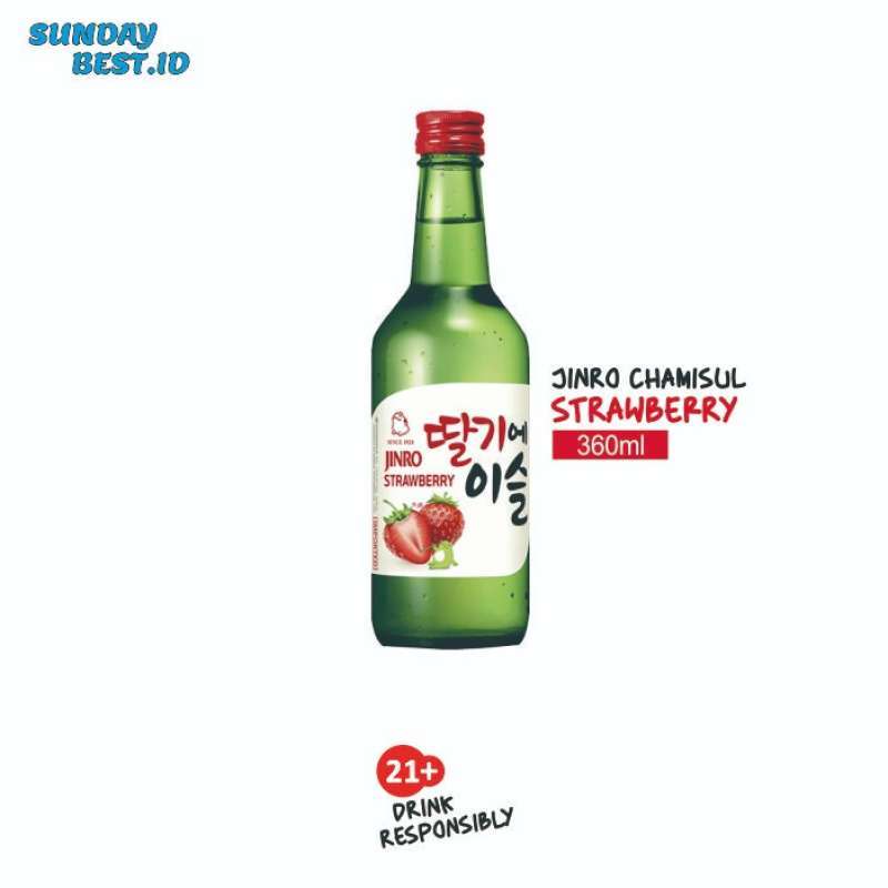 Promo JINRO Chamisul Soju Rasa Strawberry Minuman Alkohol Korea 360ml ...