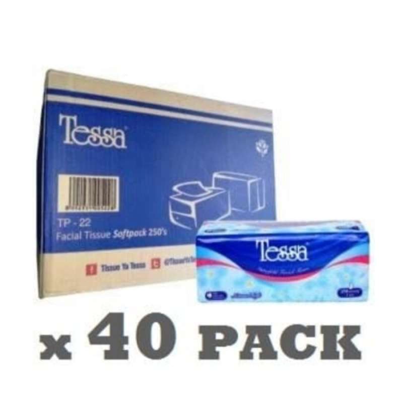 Jual Tessa 250 Sheet Tissue Facial - 1 Karton 40 Pcs di Seller Agen ...