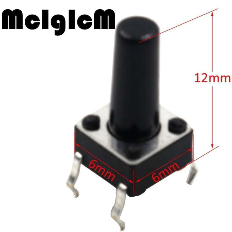 Jual 100pcs 6x6x12mm 4Pin Tactile Push Button Switches Pengaturan Ulang ...