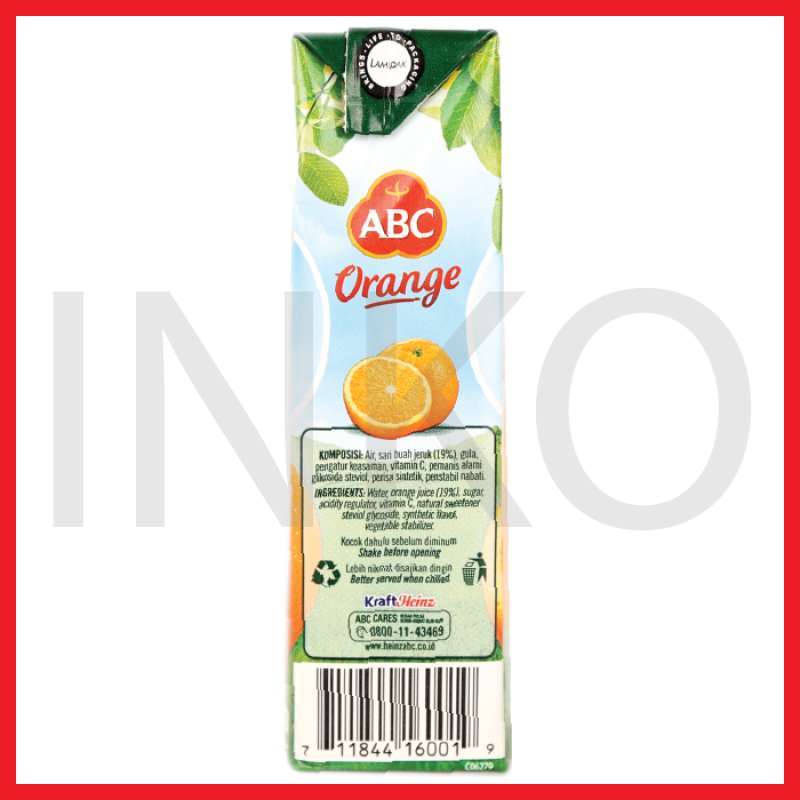 Jual Abc Jus Jeruk Orange Juice Kotak 250ml Di Seller Inko - Curug ...