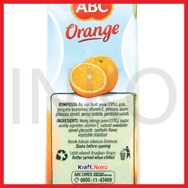 Jual Abc Jus Jeruk Orange Juice Kotak 250ml Di Seller Inko - Curug ...