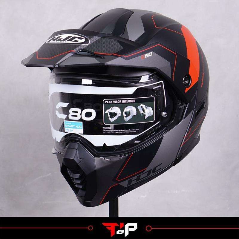 Jual Hjc C80 Rox Black Red Modular Helmet Flip Up Helm di Seller Tiptop ...