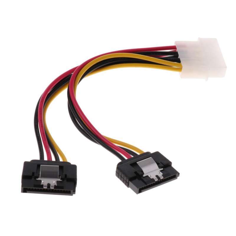 Jual 3x4-pin Molex Male To Dual Sata 15-pin Female Y Splitter Cable ...