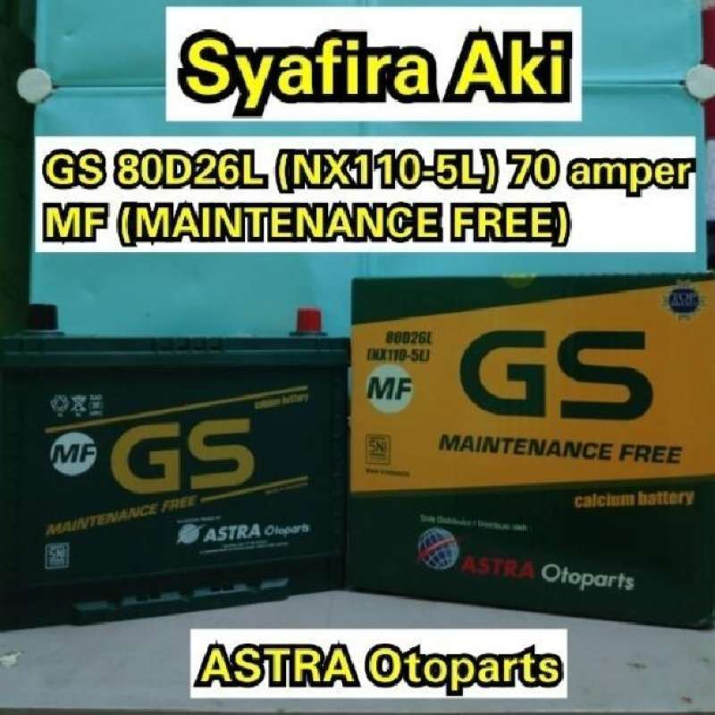 Jual Aki Gs Astra Mf/kering 80d26l 12v-70ah Di Seller Syafira Aki - Syafira Aki - Kota Jakarta ...