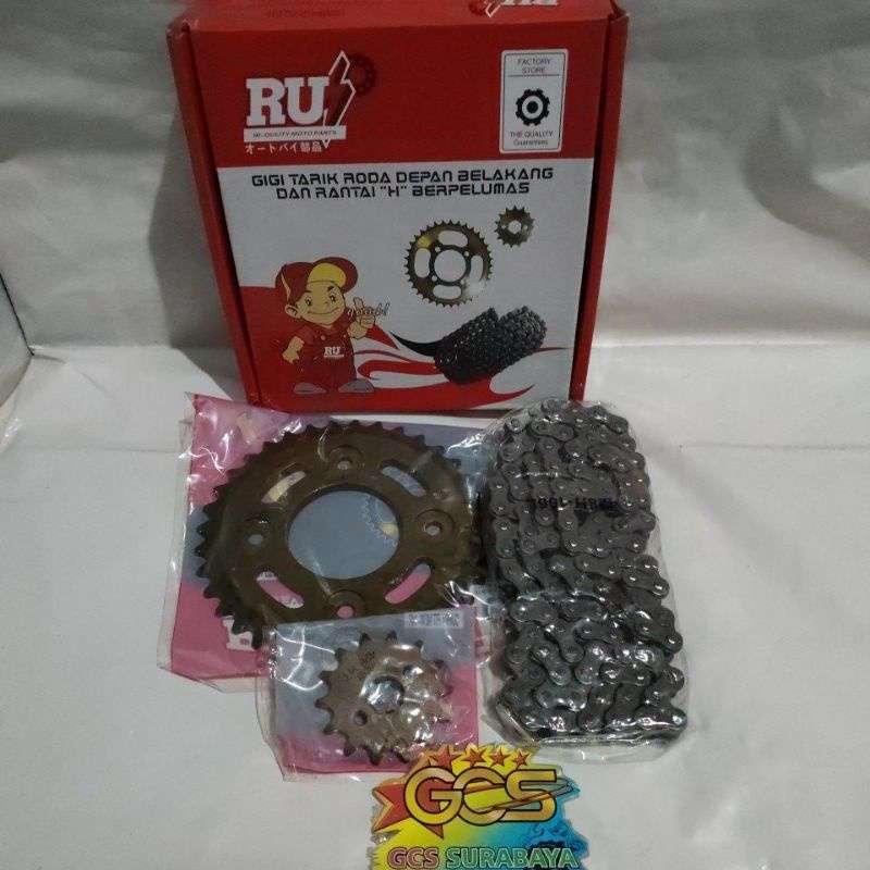 Jual gearset,gear set,rantai gir paket full set Supra fit new 36T,Supra x125, karisma,Blade new ...